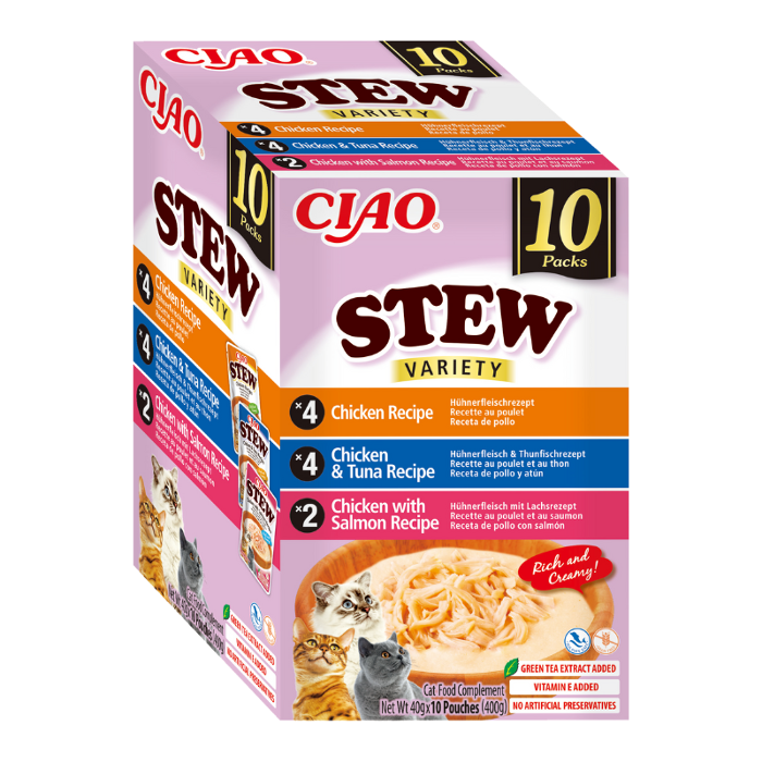 Churu STEW CAT Multipack Recepta de Pollastre, Tonyina i Salmó | Albet ...