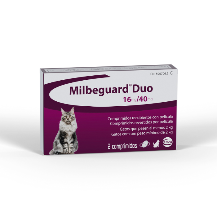 MILBEGUARD DUO 16/40 mg Gato -2 kg (2 comp.) l Albet Distribuidora ...